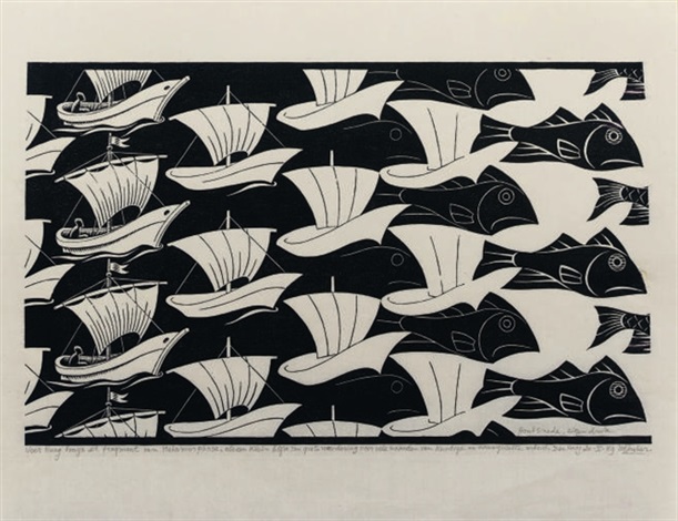 Fragment of metamorphosis by M.C. Escher on artnet