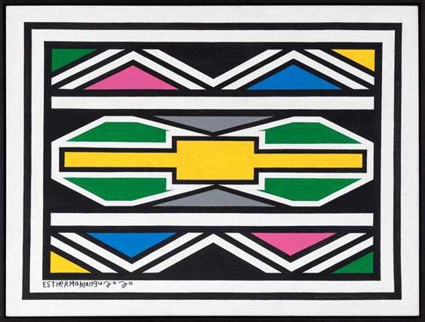 Ndebele pattern by Esther Mahlangu on artnet
