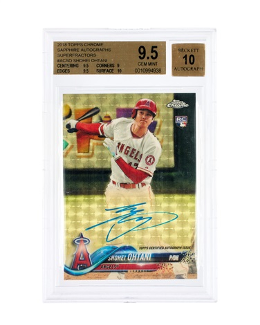 2018 Topps Chrome Sapphire Superfractor Rookie Autograph AC-SO Shohei ...