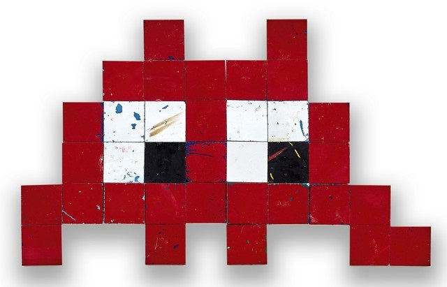 Red Space Invader by Invader on artnet