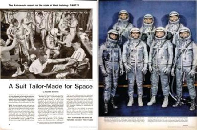 The iconic color portrait of the Mercury Seven, NASAs first astronauts , in their silver ...