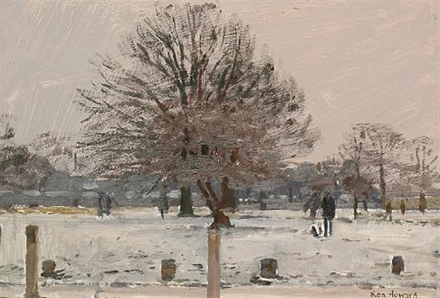 Snow in Bushey Park by Ken Howard on artnet