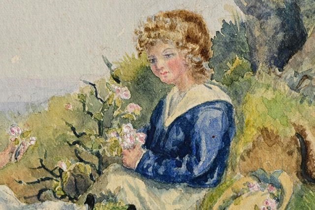 Girls Picking Flowers by Mildred Anne Butler on artnet