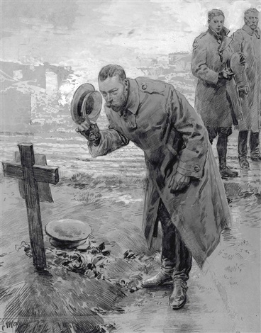 H.R.H. King George V inspecting the grave of an unknown soldier by ...