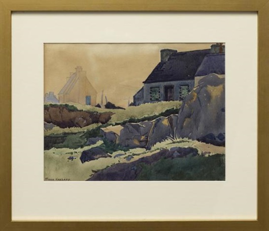 UNTITLED BLUE COTTAGE, BRITTANY by Rhona Haszard on artnet