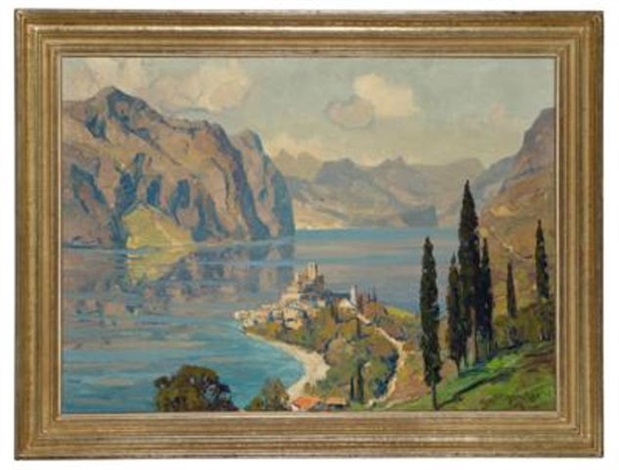 Blick auf Malcesine am Gardasee by Erich Mercker on artnet
