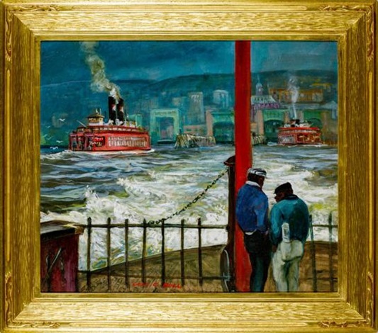 Red Ferry, Leaving Staten Island 2 by Cecil Crosley Bell on artnet