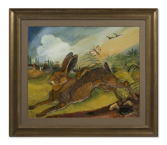 LEPRE CON PAESAGGIO by Antonio Ligabue on artnet