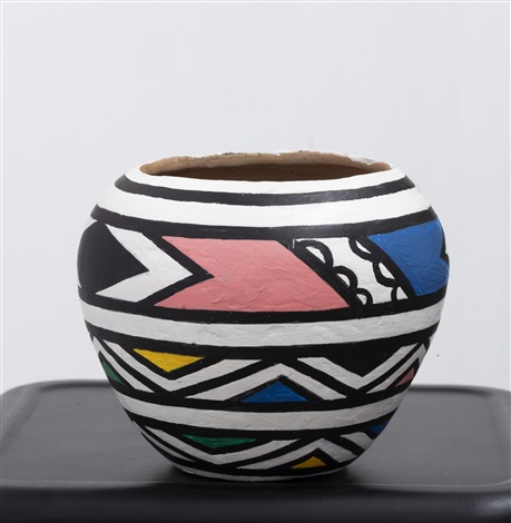 Ndebele pot by Esther Mahlangu on artnet