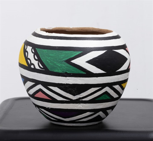 Ndebele pot by Esther Mahlangu on artnet