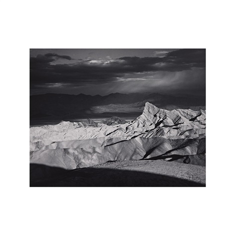 Manly Beacon from Zabriskie Point, Storm, Death Valley National ...