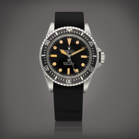 Rolex. Military Submariner, Reference 5517 A stainless steel wristwatch ...