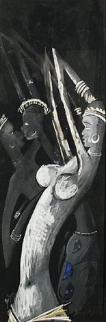African dancers by Ben Enwonwu on artnet