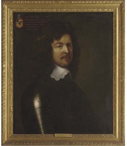 Portrait of Sir John Boys in armour, with a white lace collar, his coat ...