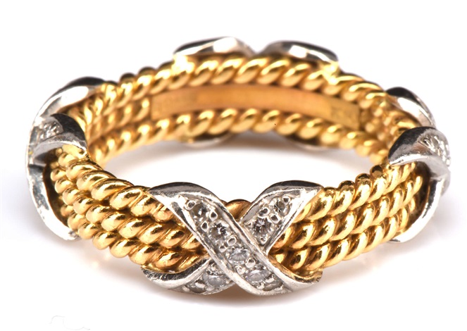 Tiffany Co ring, Schlumberger, rope three row X ring by Jean ...