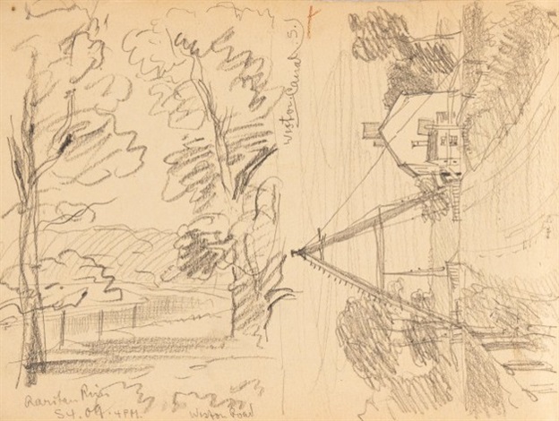 Collection of Eight Drawings, circa 1906-28 by Oscar Florianus Bluemner ...