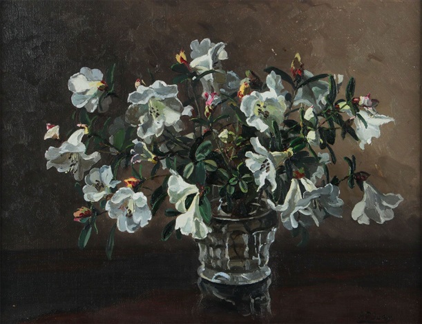 STILL LIFE, WHITE AZALEA by Anne Primrose Jury on artnet