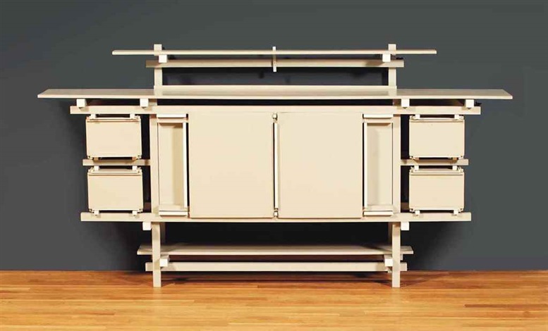 ELLING BUFFET, A GREY AND WHITE PAINTED BEECHWOOD SIDEBOARD by Gerrit ...