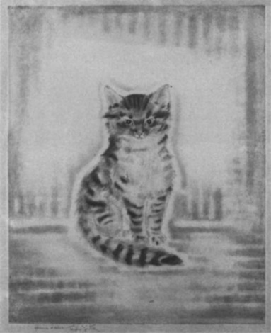 Chat roux assis by Léonard Tsuguharu Foujita on artnet
