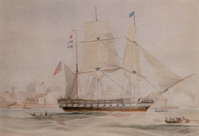 The barque Ann bound for Calcutta, off Millers Point, Sydney, 13th ...