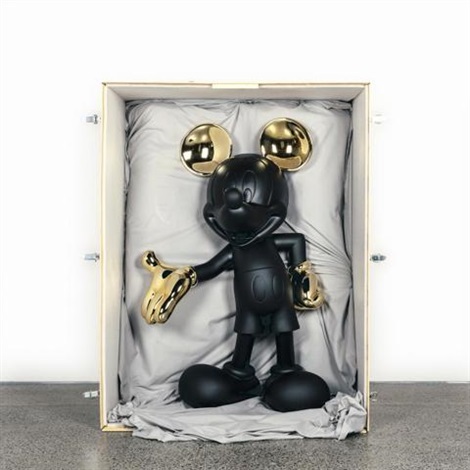 A Leblon Delienne Mickey Welcome Matte Black And Gold Life Size by ...