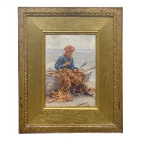 Mending the Lug Sail by Henry Scott Tuke on artnet
