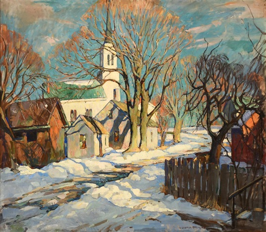 William Lester Stevens American, 1888-1969, Village in the Winter by ...
