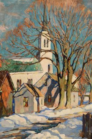 William Lester Stevens American, 1888-1969, Village in the Winter by ...