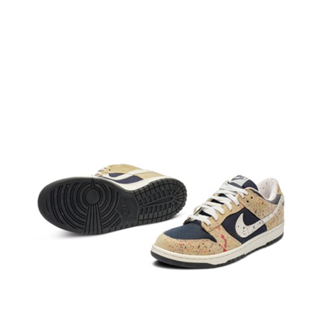 Custom Painted Nike Dunk Low Obsidian Light Bone With Futura Signed Box ...