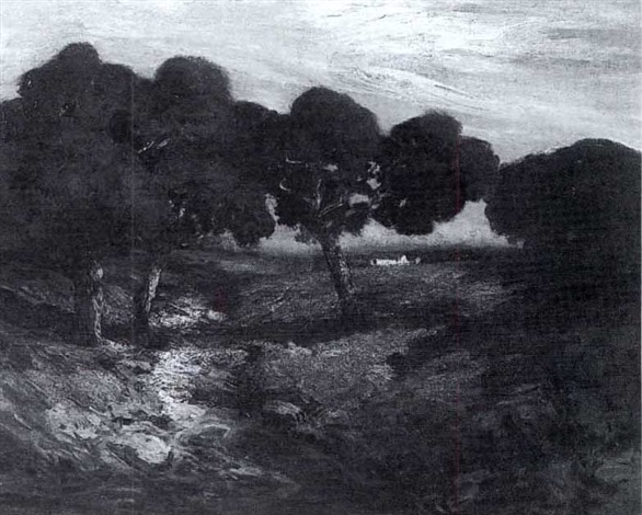 Landscape at dusk by Julian Walbridge Rix on artnet