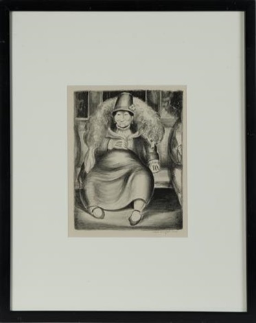 In the Subway, Woman with Fox Fur by Mabel Dwight on artnet