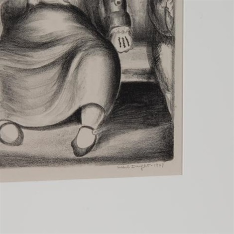 In the Subway, Woman with Fox Fur by Mabel Dwight on artnet