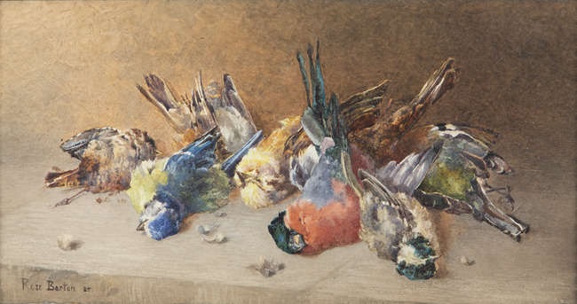 Still life with Dead Bull Finch, Blue Finch and Coal Tit by Rose ...