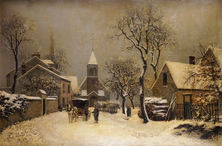LA DILIGENCE SOUS LA NEIGE, 1890 by Hippolyte Noel on artnet