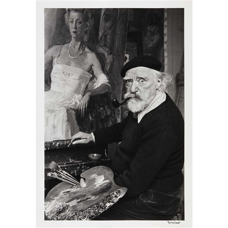 British painter Augustus John painting Lady Phipps by Alfred ...