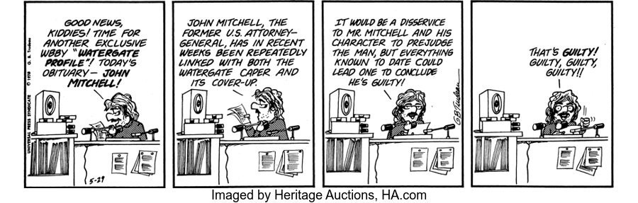 Garry Trudeau GUILTY, GUILTY, GUILTY Doonesbury Daily 5-29-1973 Comic ...