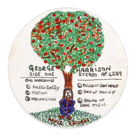 An original design doodle for an Apple Records LP label by George ...