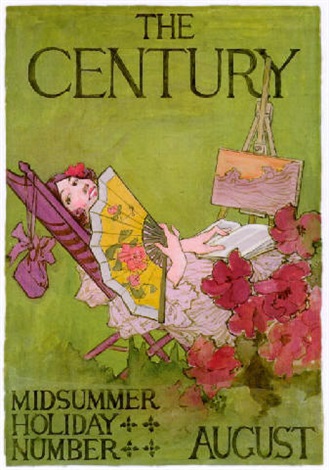 Woman artist lounging with fan by Frank Xavier Leyendecker on artnet