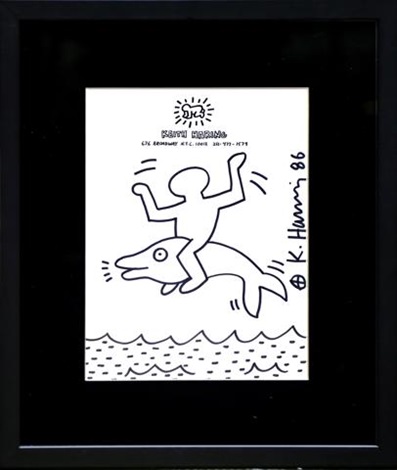 Man with dolphin, 1986, New York shop by Keith Haring on artnet