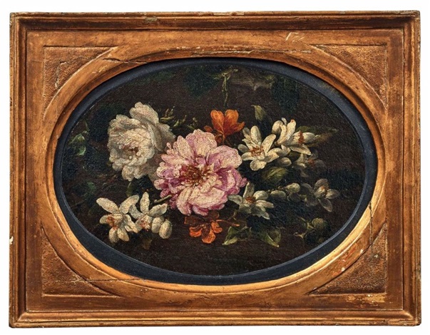 Oval Still Life with Flowers by Nicolas Baudesson on artnet