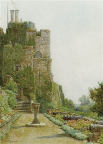 The Gun Terrace, Berkeley Castle, Gloucestershire by Ernest Arthur Rowe ...