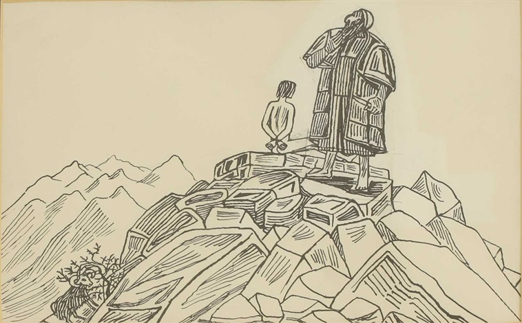 The Sacrifice of Isaac - Abraham standing over his son by Edward Bawden ...