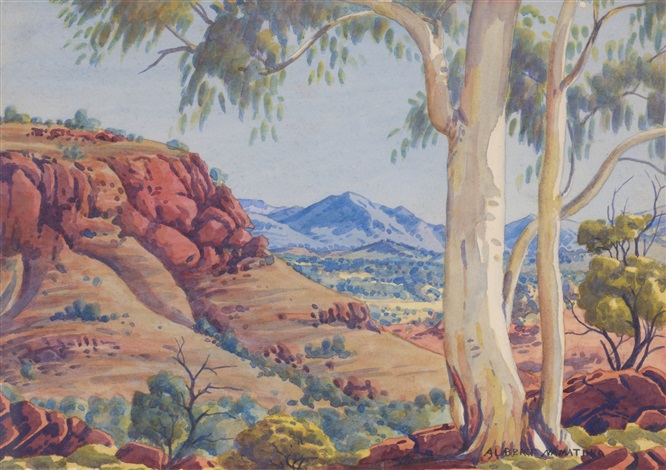 Central Australian Landscape by Albert Namatjira on artnet