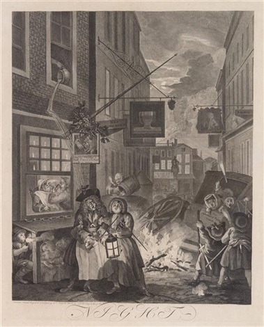 The Four Times of Day Morning, Noon, Evening, Night a group of four ...