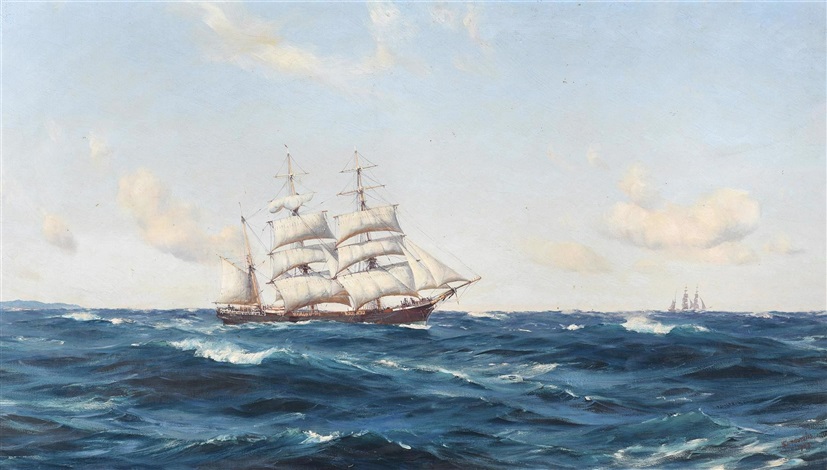 Timber Vessel leaving Portland Oregan, A Souther Wester by Thomas ...