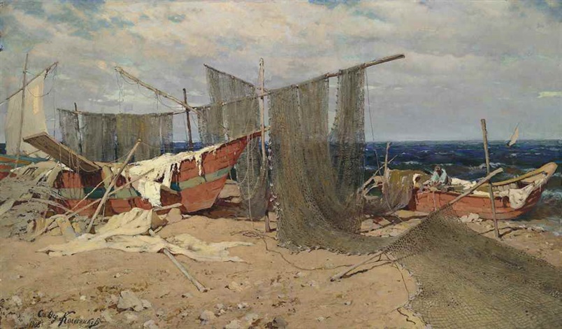 On the seashore by Stepan Feodorovich Kolesnikov on artnet