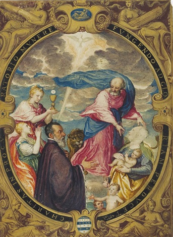 Luca Michiel, Procurator of San Marco, accompanied by Saint Mark and ...