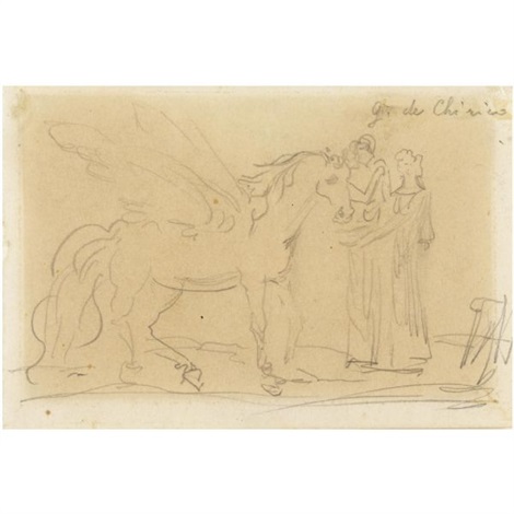 Due figure femminili con cavallo alato by Giorgio de Chirico on artnet
