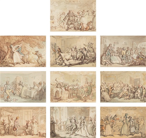 A Group of Ten Drawings seven illustrations for The Adventures of ...