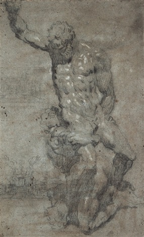 Recto and Verso Samson slaying the Philistines after Michelangelo by ...